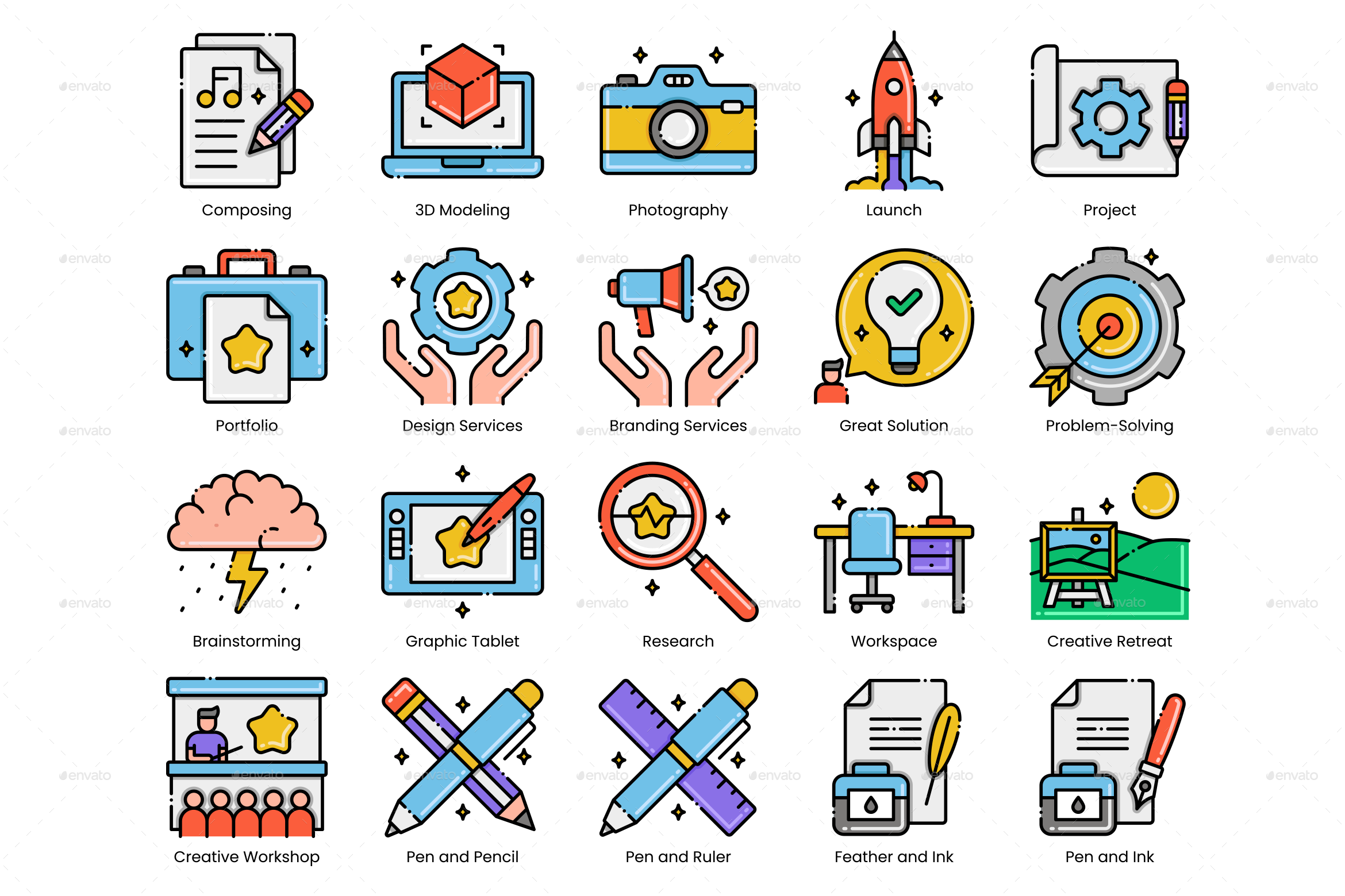 Creativity Icons by Krafted | GraphicRiver