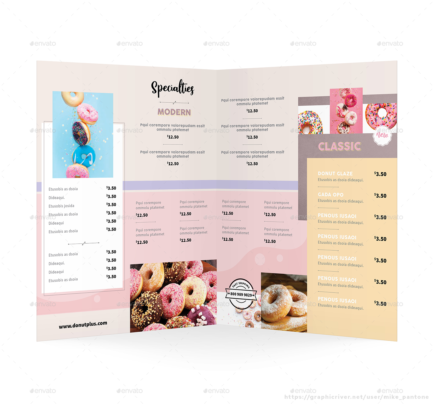 Donuts Cafe Menu Print Bundle, Print Templates | GraphicRiver