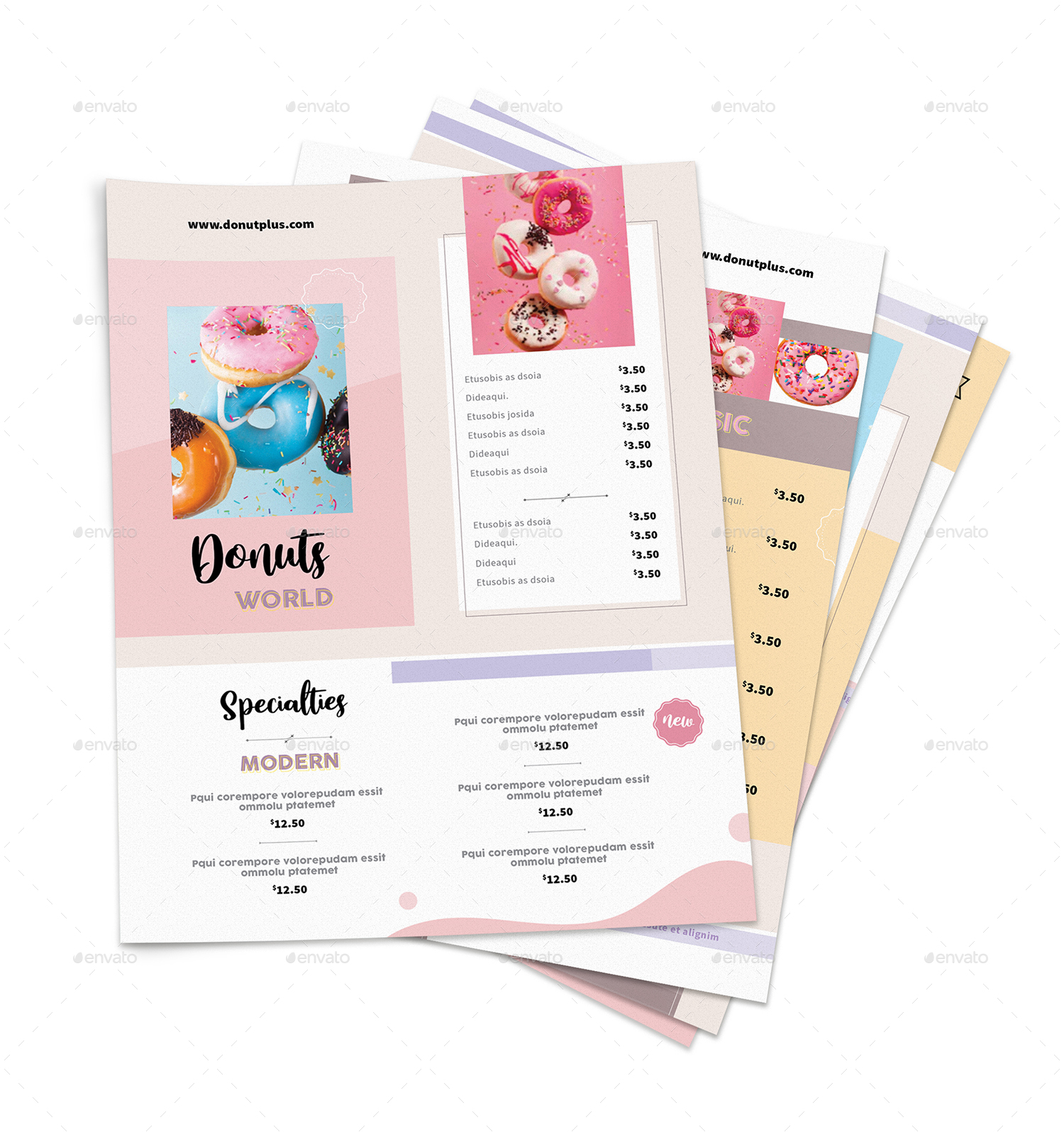 Donuts Cafe Menu Print Bundle, Print Templates | GraphicRiver