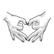 Hands Show Heart Sign Sketch Vector Illustration, Vectors | GraphicRiver