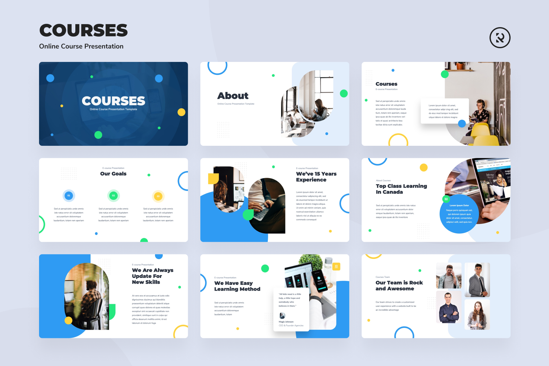 Courses - Education Power Point Presentation, Presentation Templates