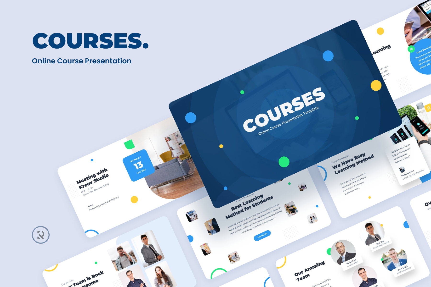Courses - Education Google Slides Presentation, Presentation Templates
