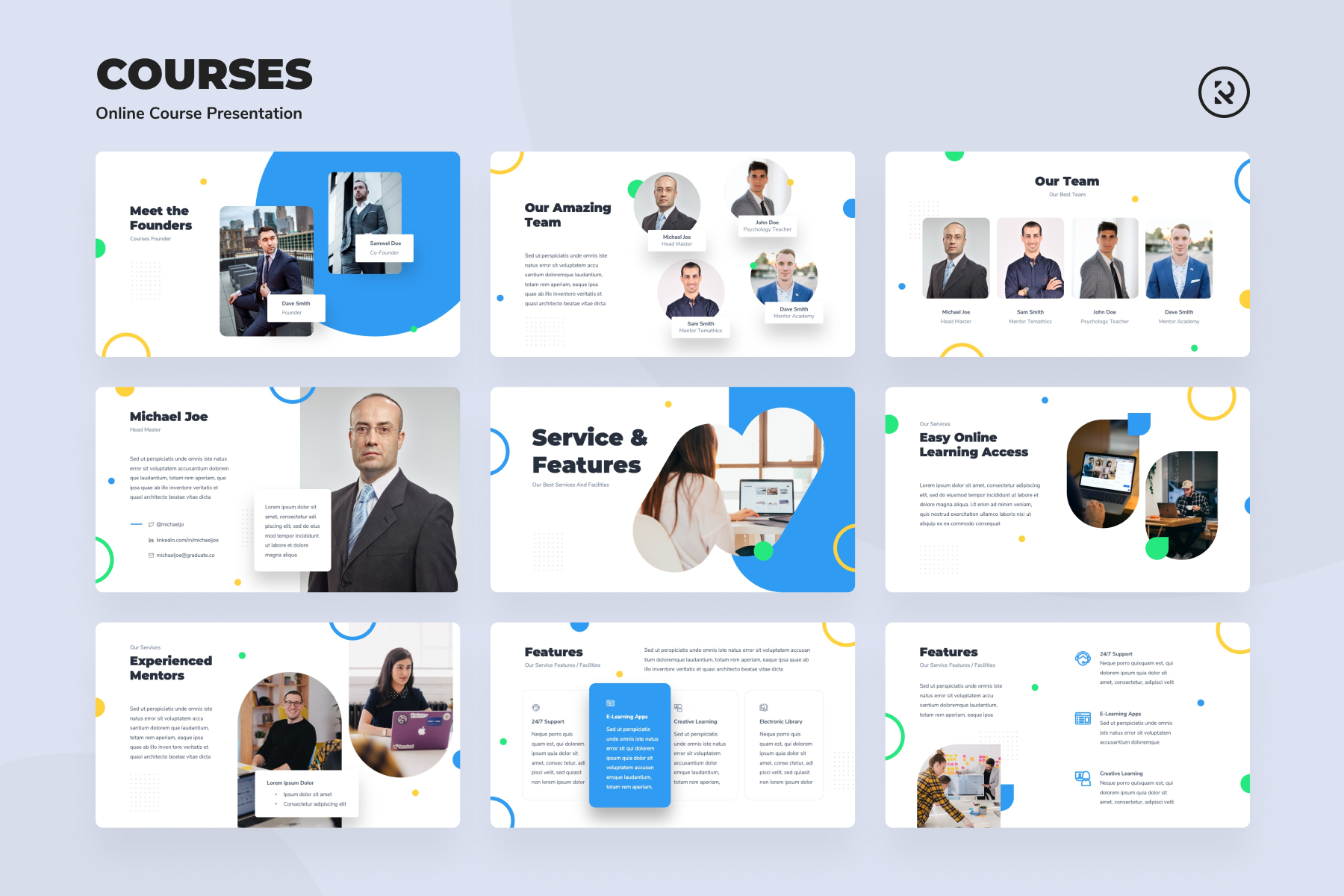 Courses - Education Google Slides Presentation, Presentation Templates