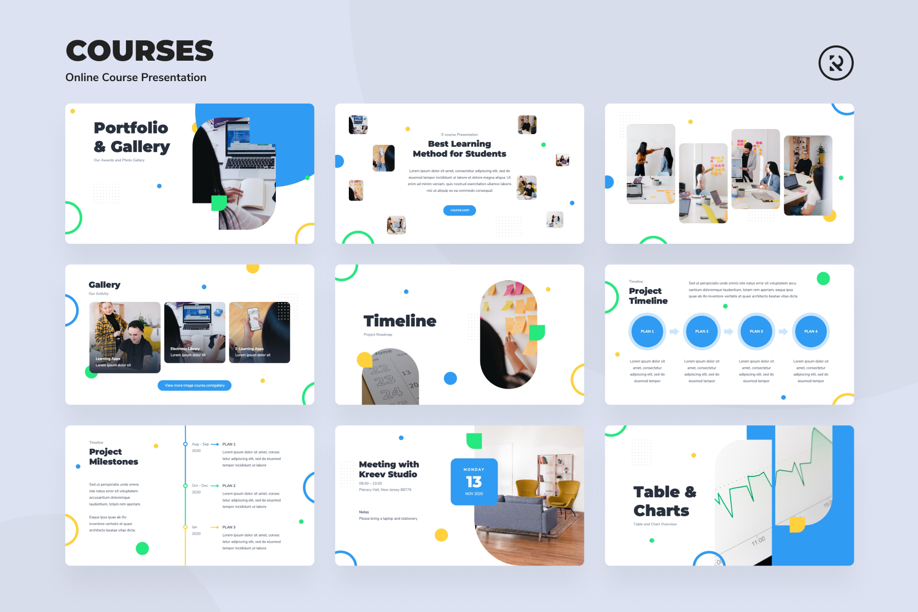 Courses - Education Google Slides Presentation, Presentation Templates