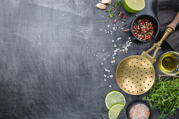 Food background on black table Stock Photo by ipolly80 | PhotoDune