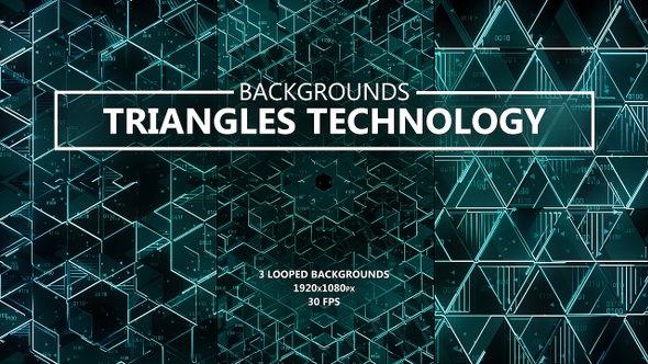 Triangles Digital Data Technology Backgrounds, Motion Graphics | VideoHive