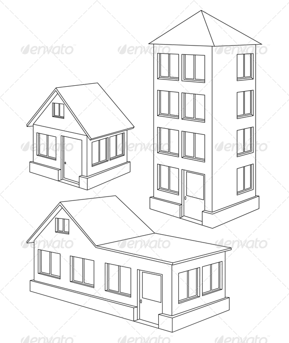 Apartment house contour. by Si1anti | GraphicRiver