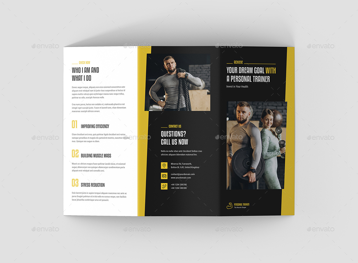 Brochure – Personal Trainer Tri-Fold, Print Templates | GraphicRiver