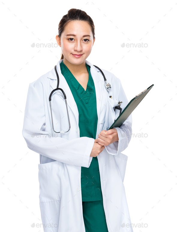 Indonesian woman doctor with clipboard Stock Photo by leungchopan ...