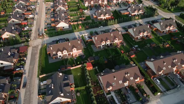 Aerial View of European Suburban Neighborhood with Family Houses, Stock ...