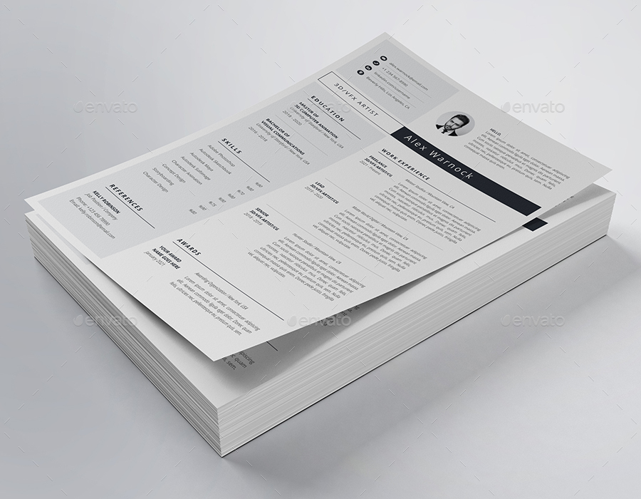 Clean Resume/CV, Print Templates | GraphicRiver