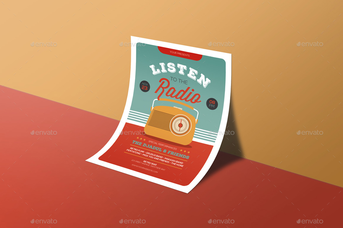 Listen to the Radio Flyers Template, Print Templates | GraphicRiver
