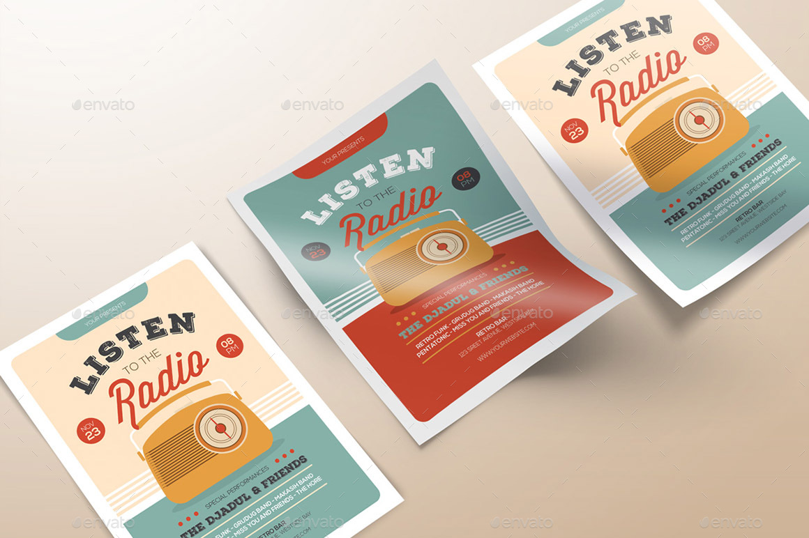 Listen to the Radio Flyers Template, Print Templates | GraphicRiver