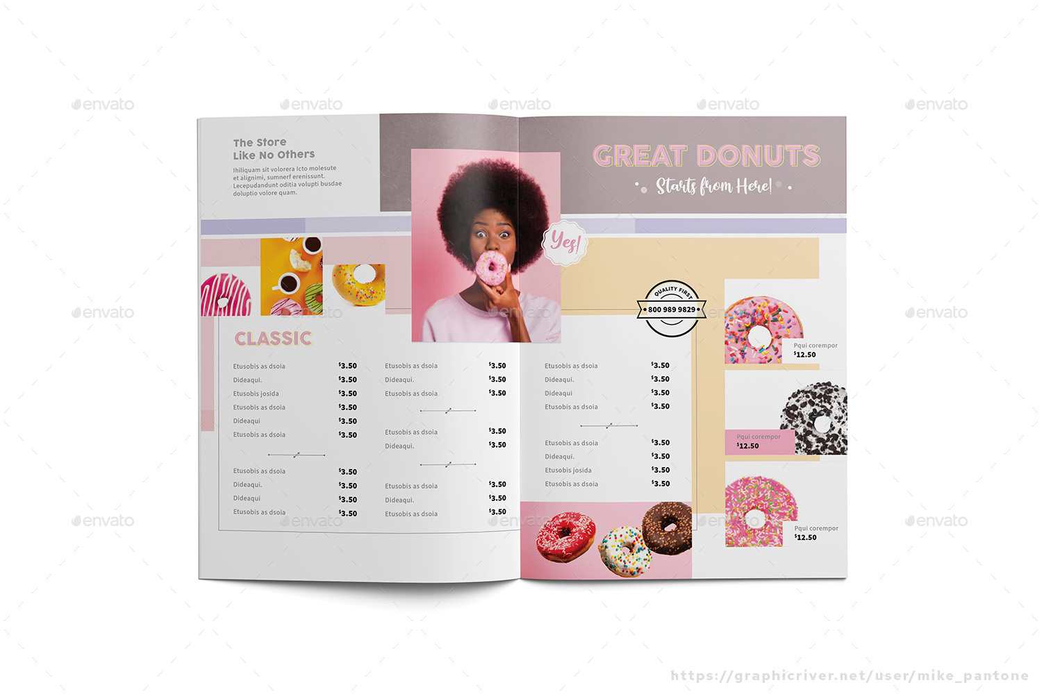 Donuts Cafe Menu, Print Templates | GraphicRiver