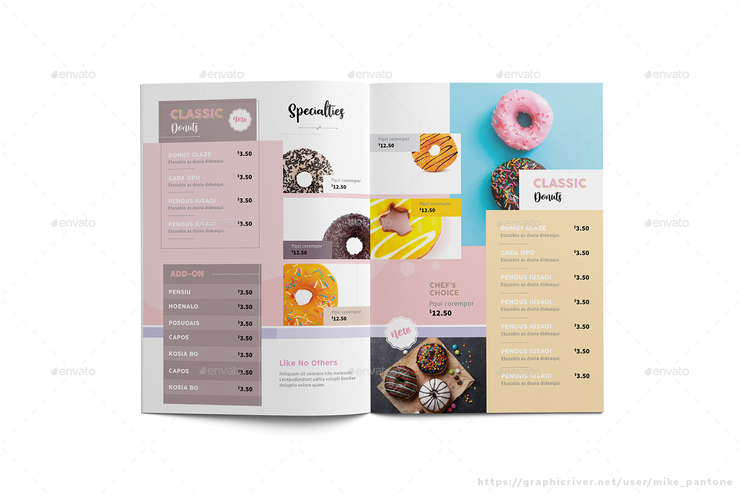 Donuts Cafe Menu, Print Templates | GraphicRiver