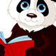 Panda reading a book, Vectors | GraphicRiver