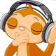 Cute little Monkey listening music, Vectors | GraphicRiver