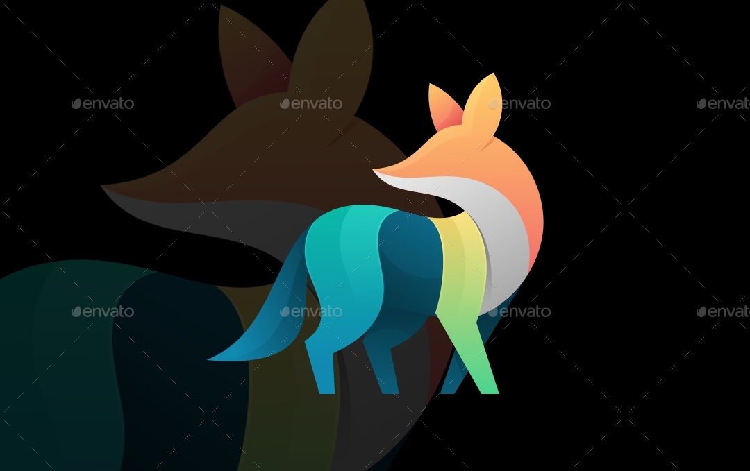 Fennec Fox Gradient Colorful Logo Template, Logo Templates | GraphicRiver