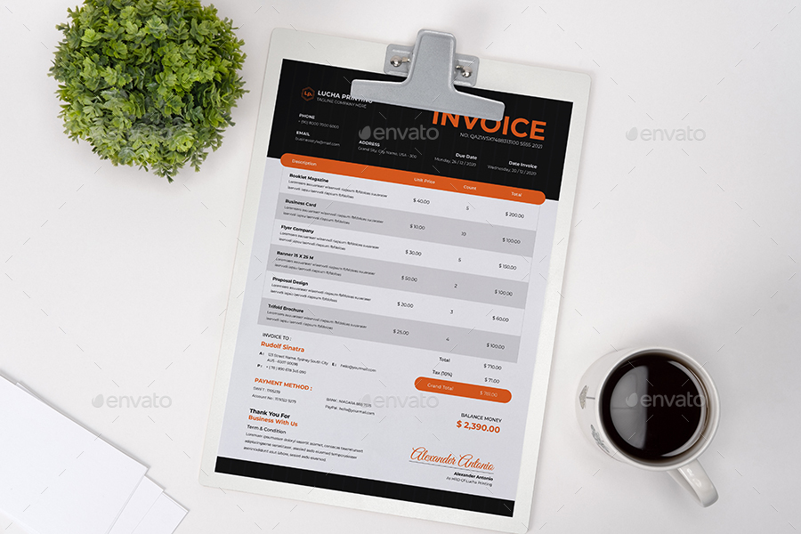 LP Printing Invoice Template, Print Templates | GraphicRiver