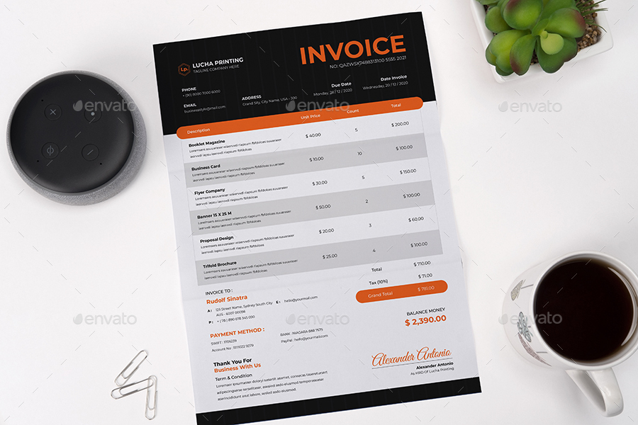LP Printing Invoice Template, Print Templates | GraphicRiver