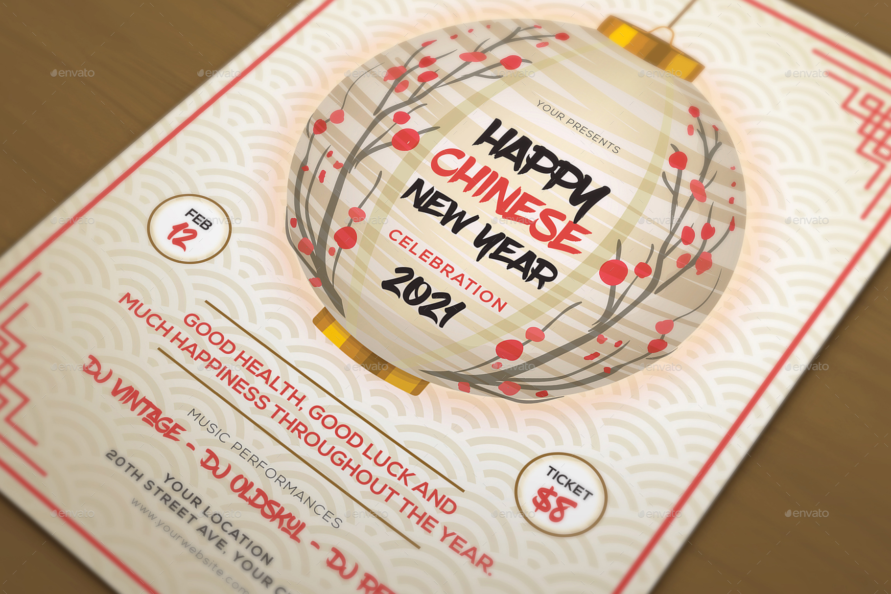 Chinese New Year Lantern Template, Print Templates | GraphicRiver