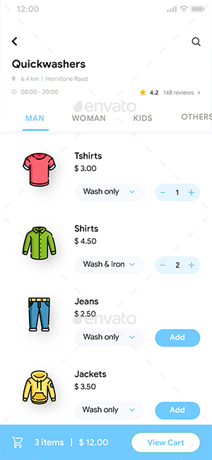 3 App UI Kit| Multi Vendor Laundry Booking App UI Kit| Laundry Delivery ...