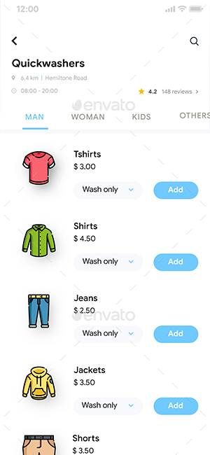 3 App UI Kit| Multi Vendor Laundry Booking App UI Kit| Laundry Delivery ...