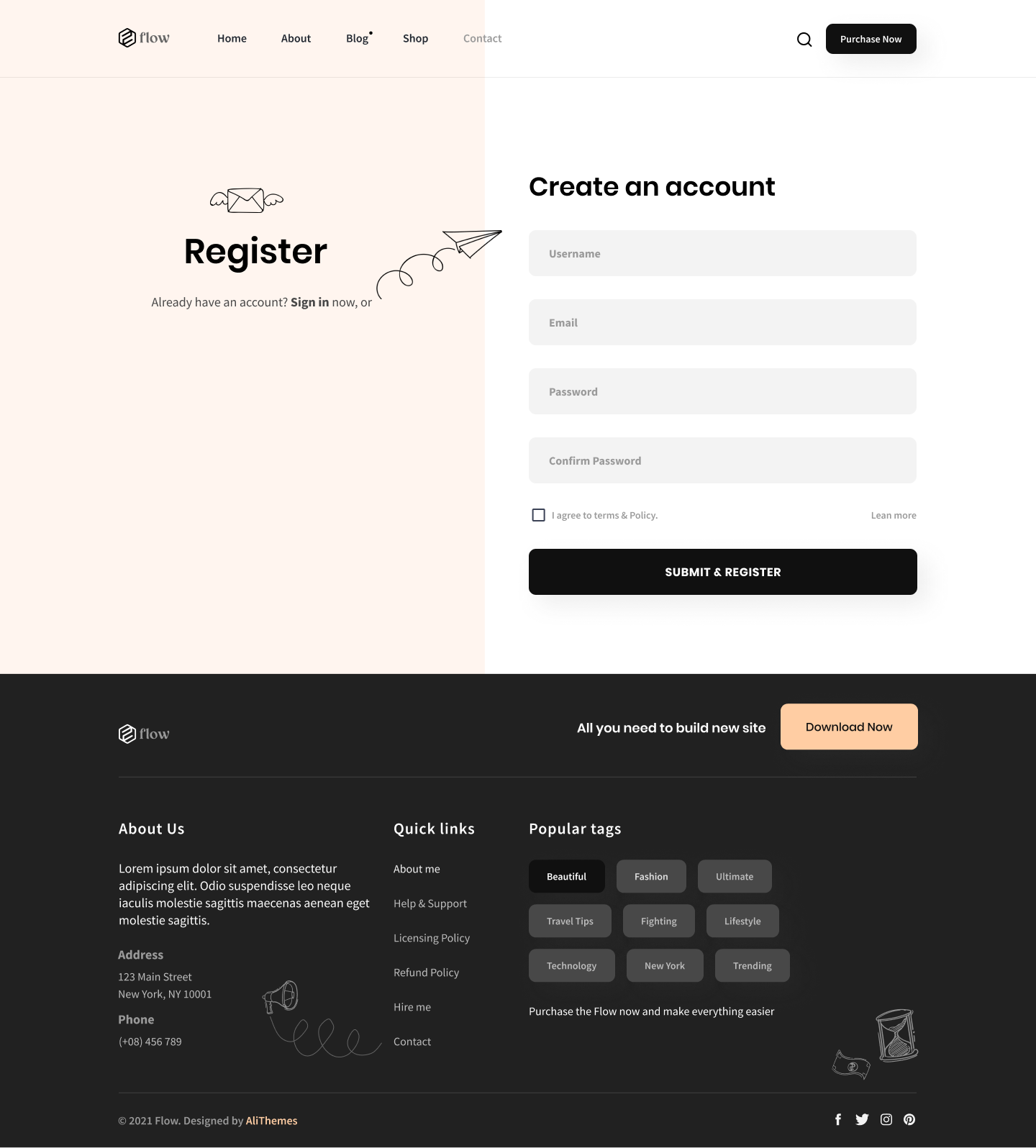 Flow - Figma Personal Blog Template by alithemes | ThemeForest
