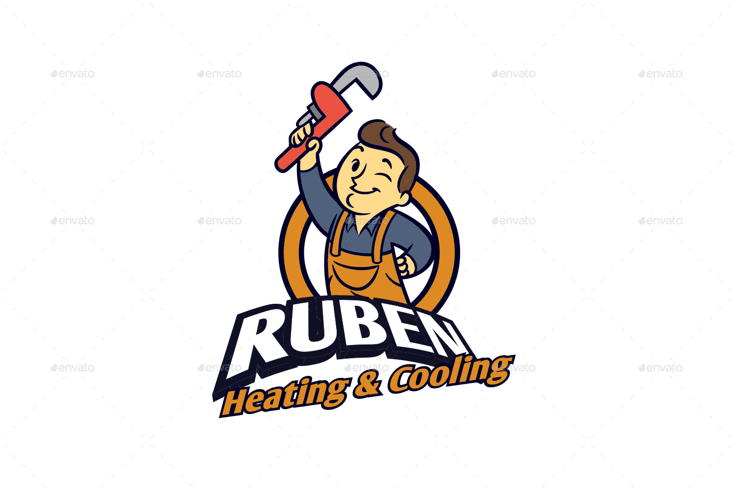 Cartoon HVAC Professional Character Mascot Logo, Logo Templates ...