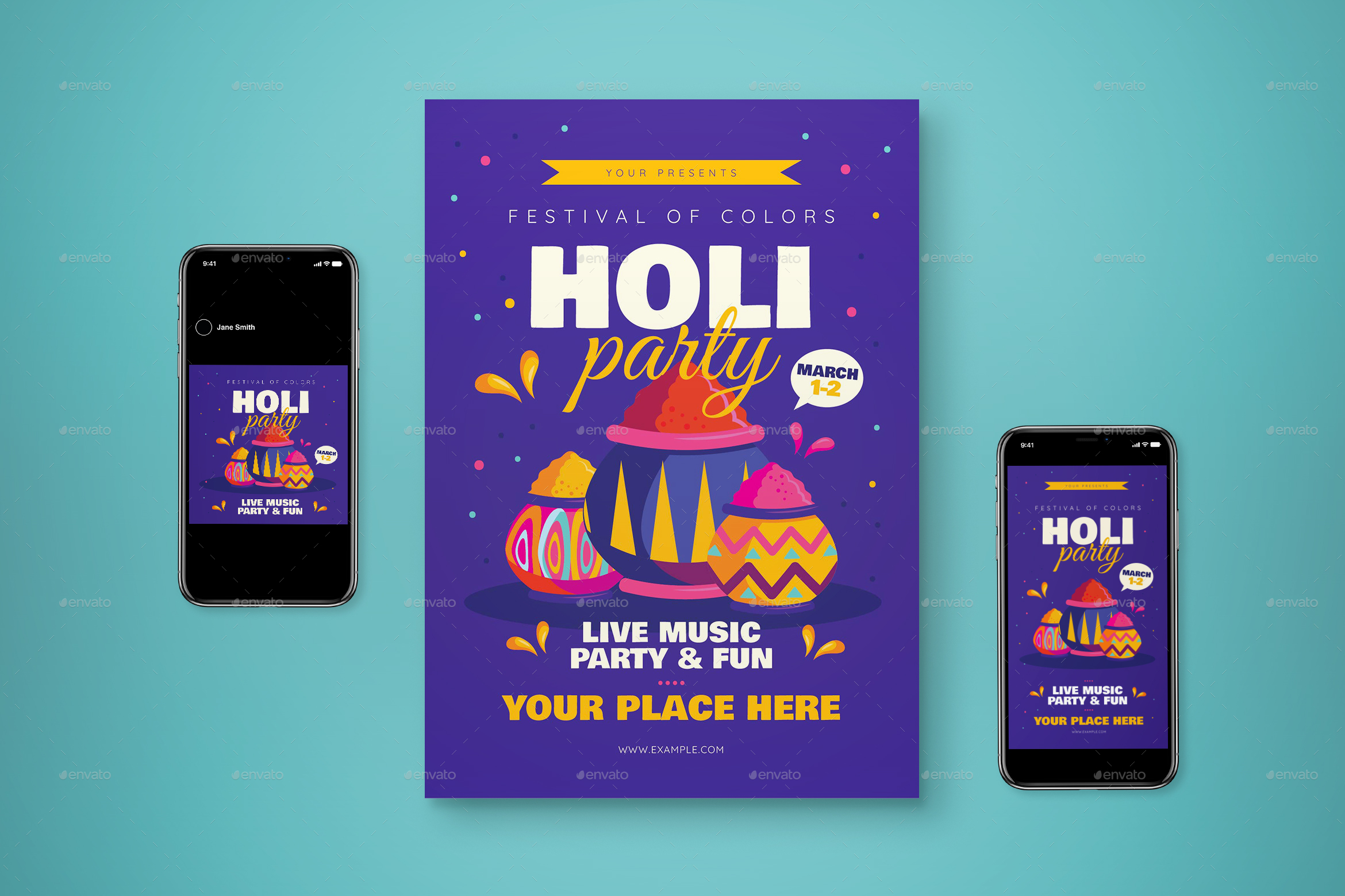 Holi Fest Flyer Pack, Print Templates | GraphicRiver