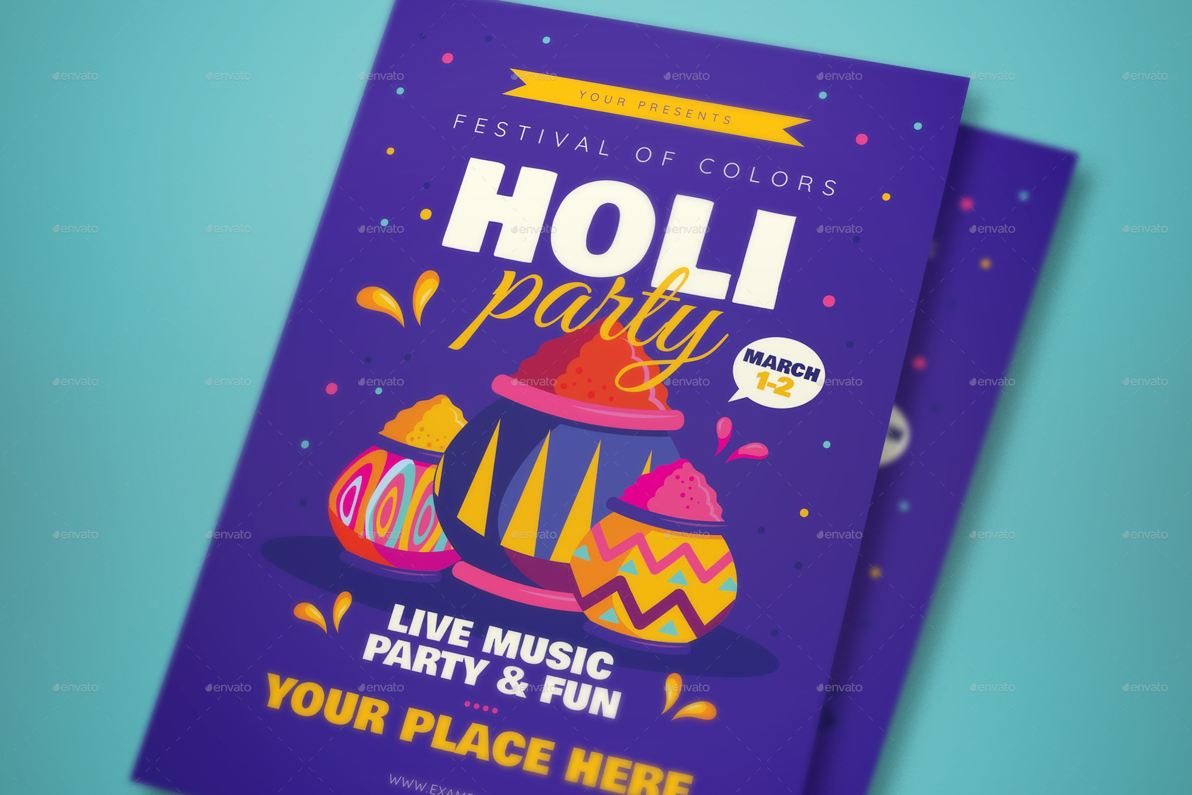 Holi Fest Flyer Pack, Print Templates | GraphicRiver