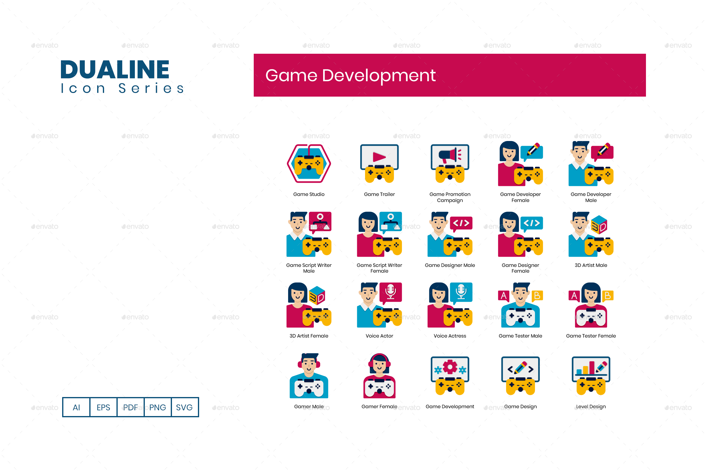 85 Game Development Icons | Dualine Flat Series, Icons | GraphicRiver