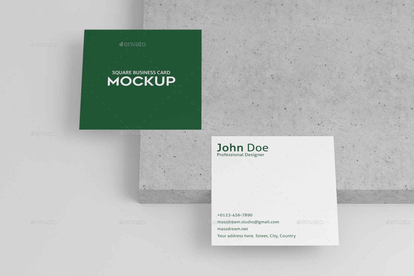 Square Business Card Mock-Up by MassDream | GraphicRiver
