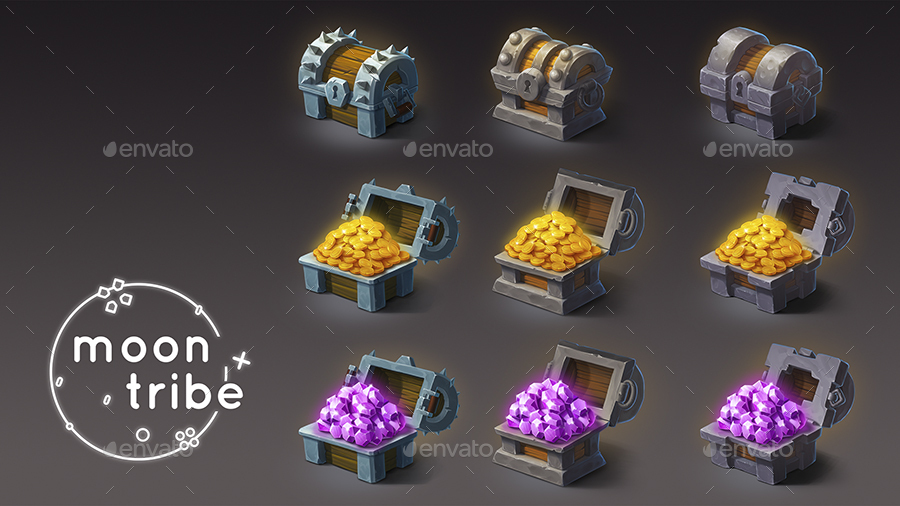 2D Chests Assets - Classic, Game Assets | GraphicRiver