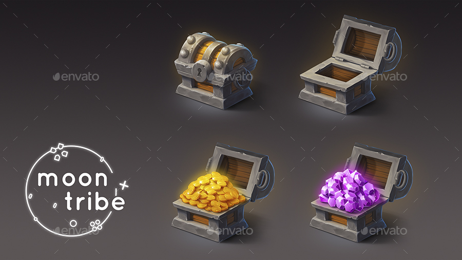 2D Chests Assets - Classic, Game Assets | GraphicRiver