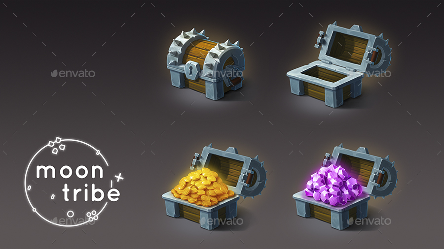 2D Chests Assets - Classic, Game Assets | GraphicRiver