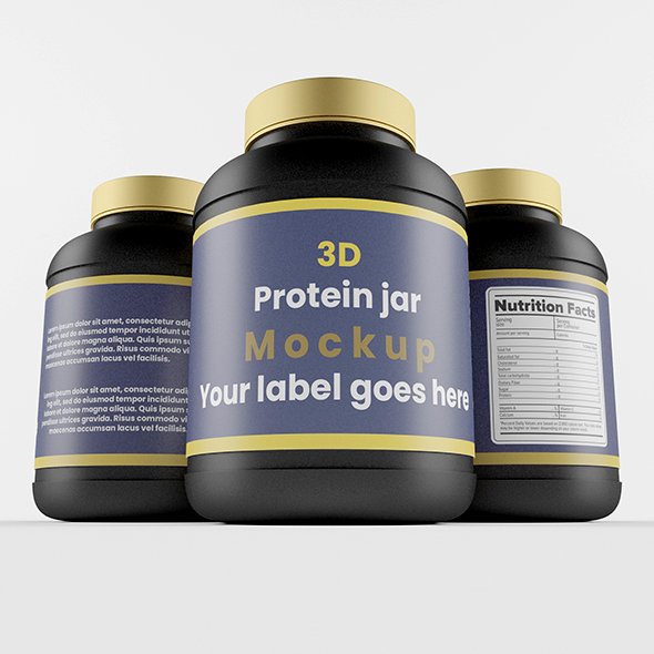 Supplement / Protein / Plastic Jar_2 by creativejun | 3DOcean