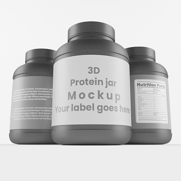 Supplement / Protein / Plastic Jar_10 by creativejun | 3DOcean