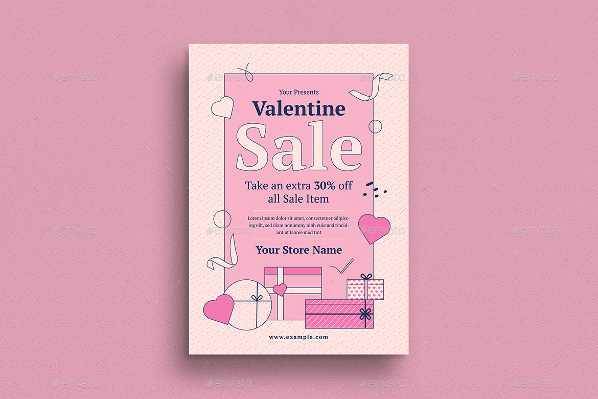 Valentine's Sale Event Flyer Set, Print Templates | GraphicRiver
