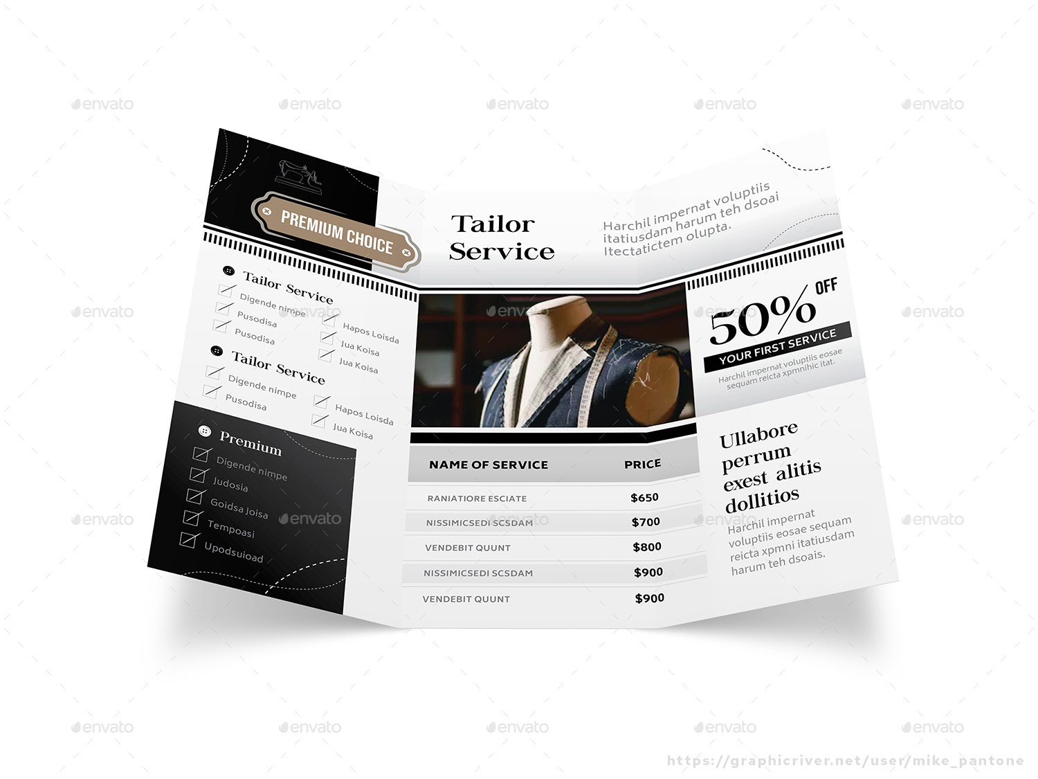 Tailor Shop Trifold Brochure, Print Templates | GraphicRiver