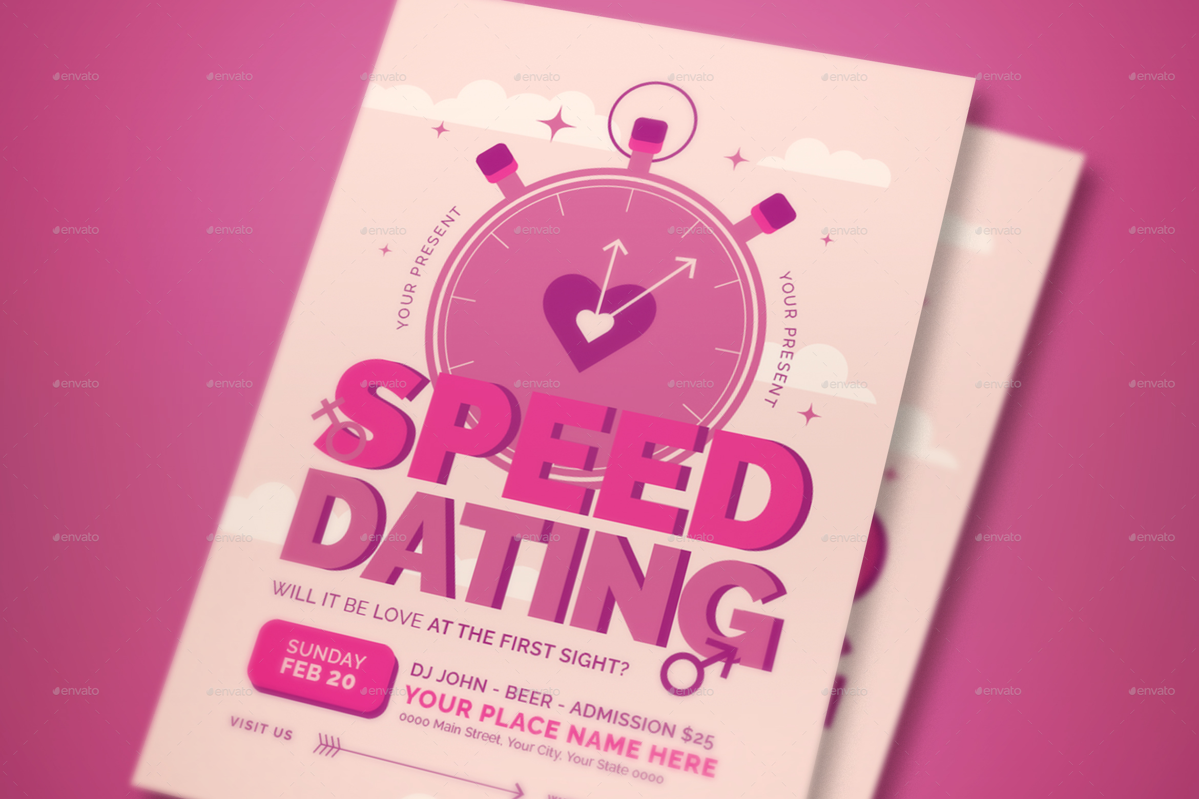 Speed Dating Apps Flyer, Print Templates | GraphicRiver