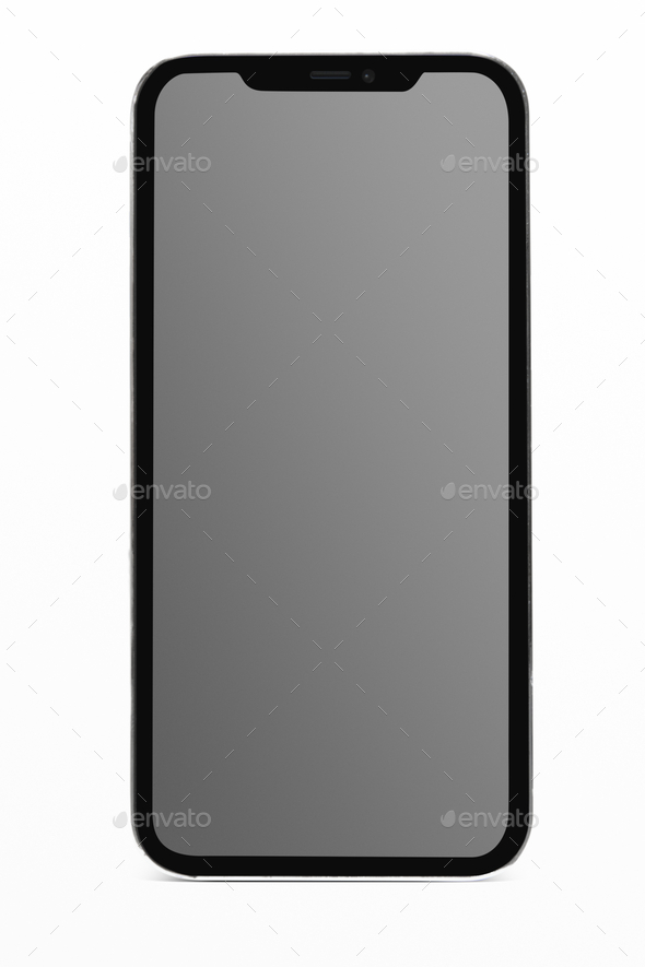 Smartphone with blank black screen innovative future technology Stock ...