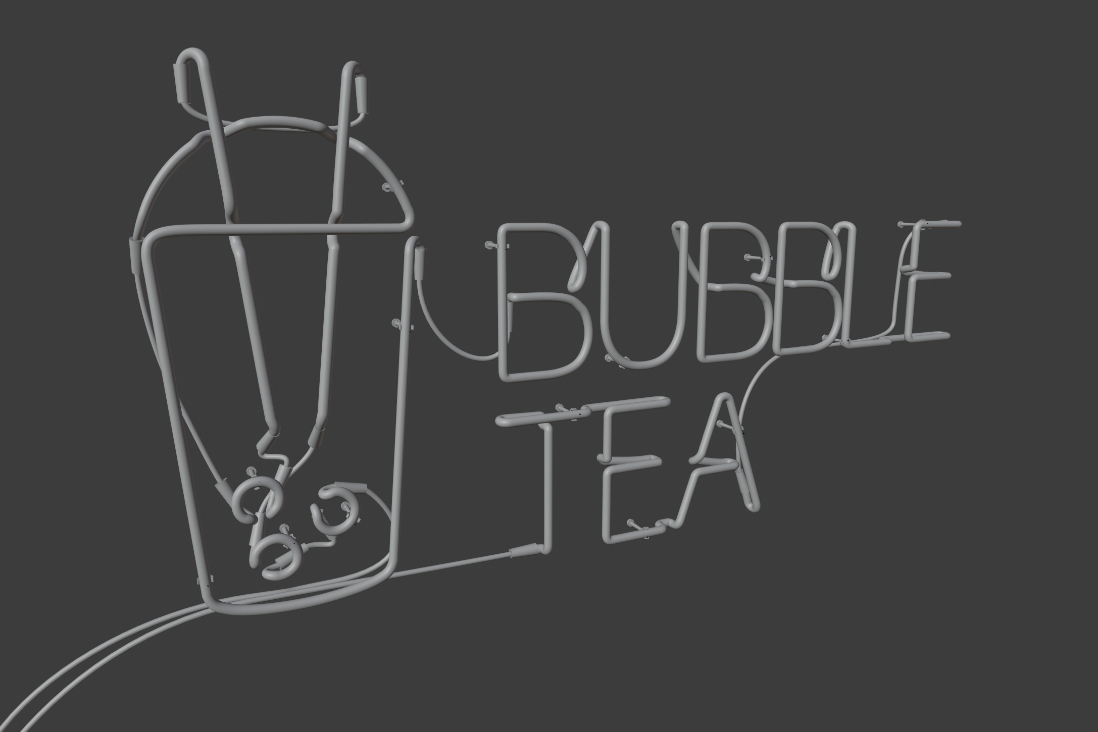 Bubble Tea Neon Sign by jaybah | 3DOcean