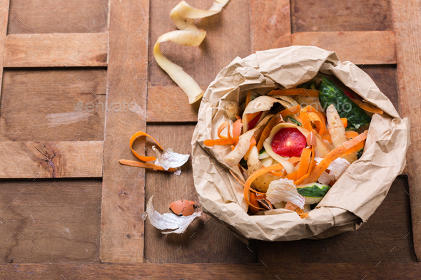 Kitchen leftovers for recycling and composting, garbage sorting, zero ...