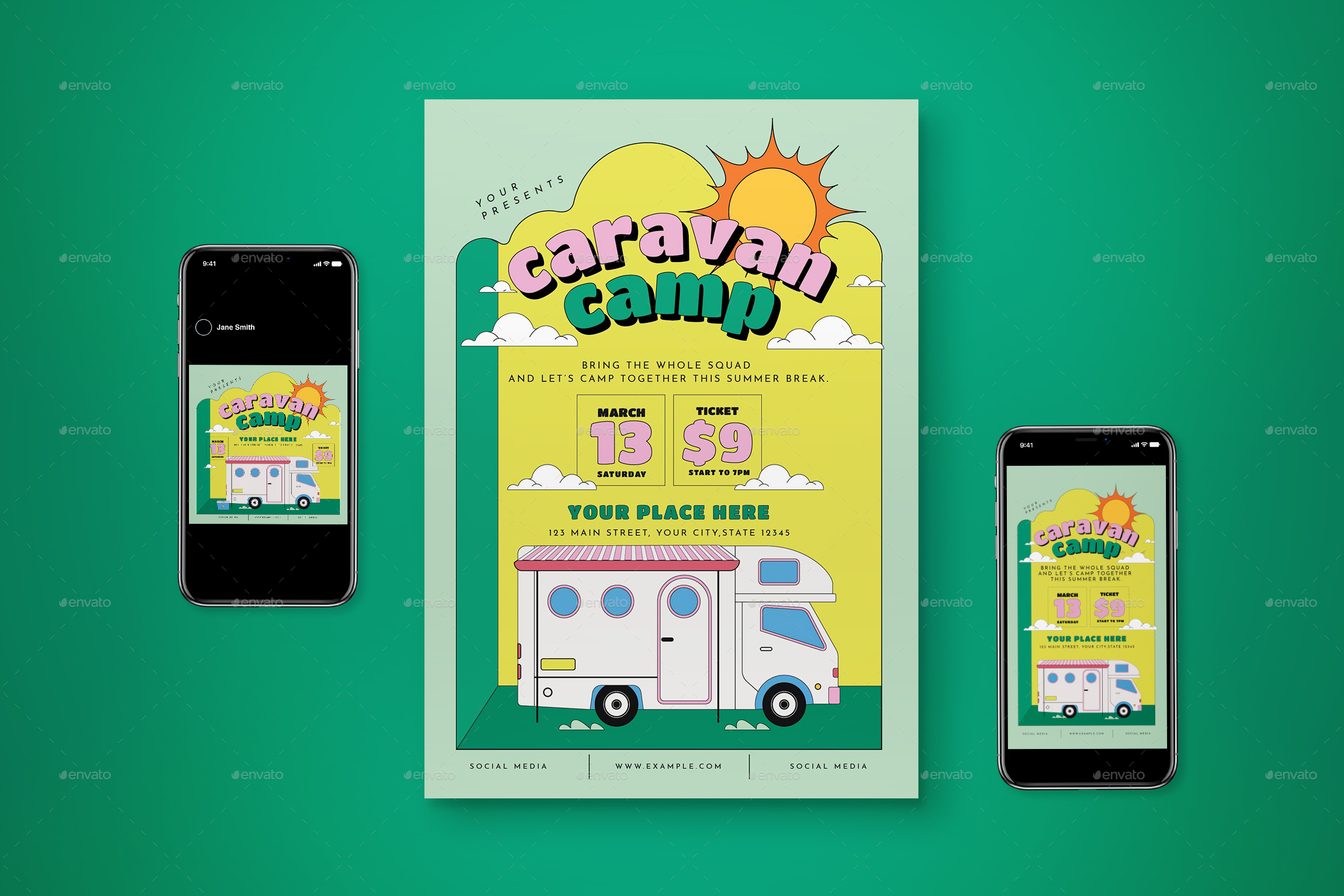 Caravan Camp Flyer Pack, Print Templates | GraphicRiver