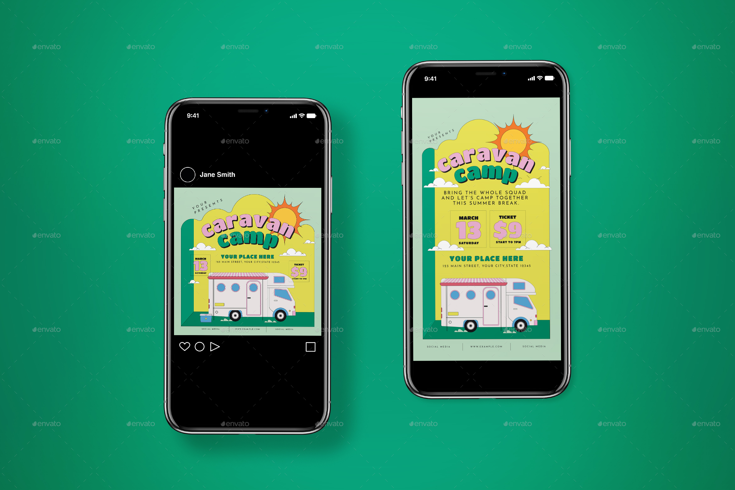 Caravan Camp Flyer Pack, Print Templates | GraphicRiver