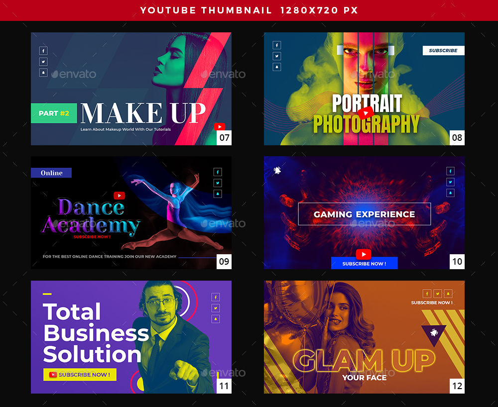 50 Youtube Thumbnail Duotone - V8, Web Elements | GraphicRiver