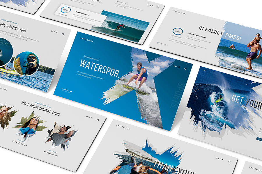 Watersport Google Slides Presentation Template, Presentation Templates