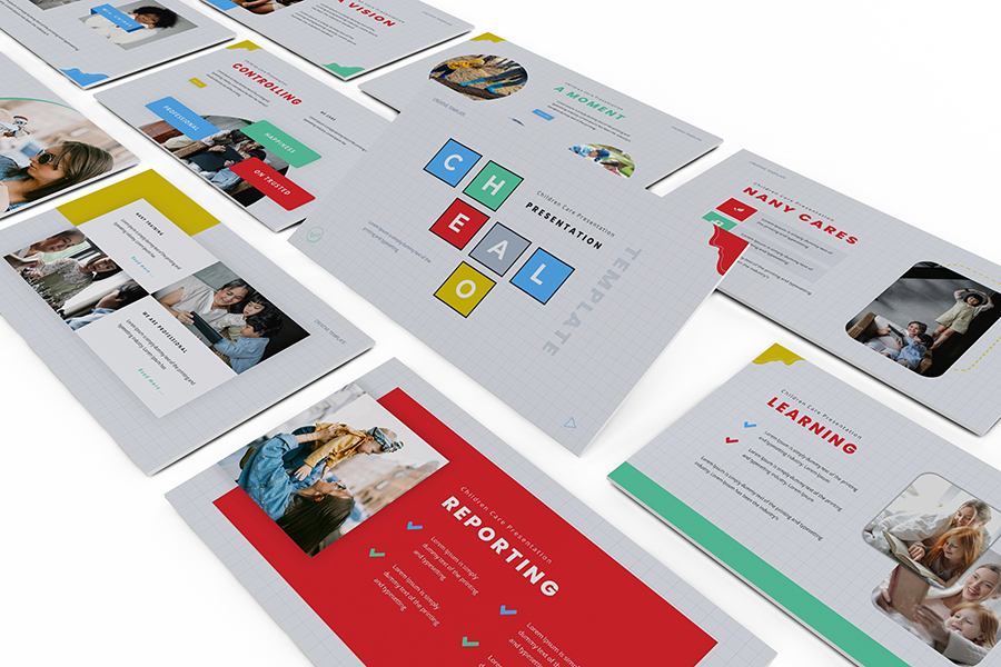 Children Care Powerpoint Presentation Template, Presentation Templates