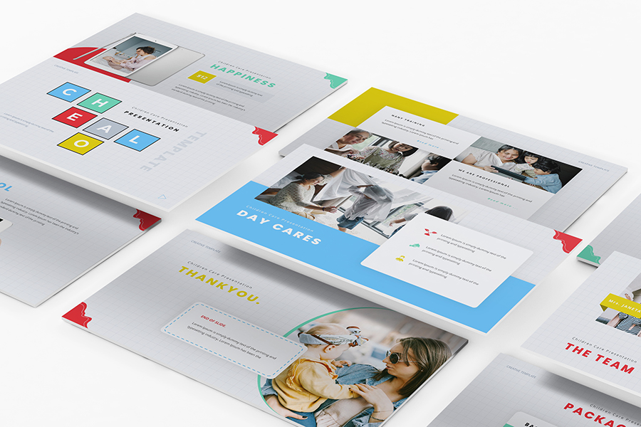 Children Care Powerpoint Presentation Template, Presentation Templates